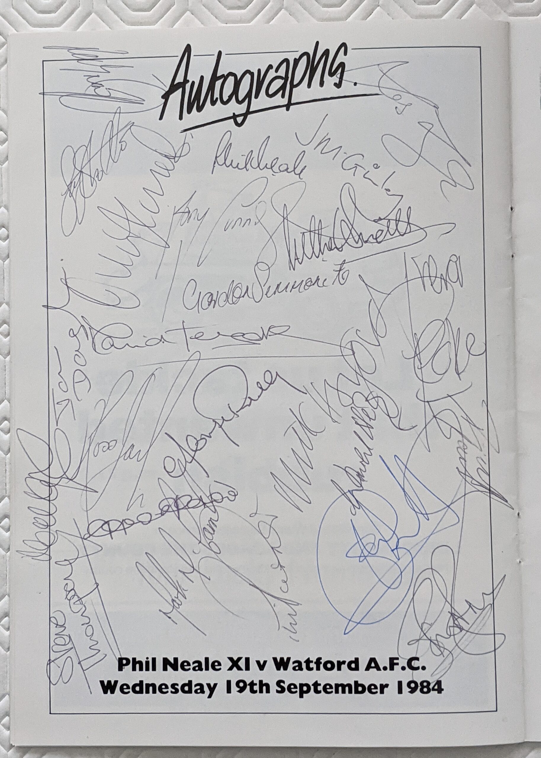 Phil Neale Testimonial Ball and Programme